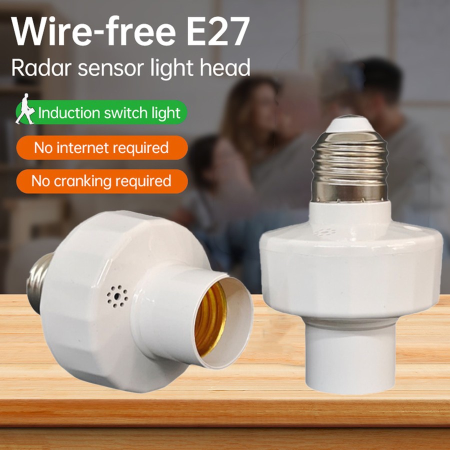 Radar Sensor Light Bulb Fitting Lamp Holder 100W E27 - White | Shopee ...