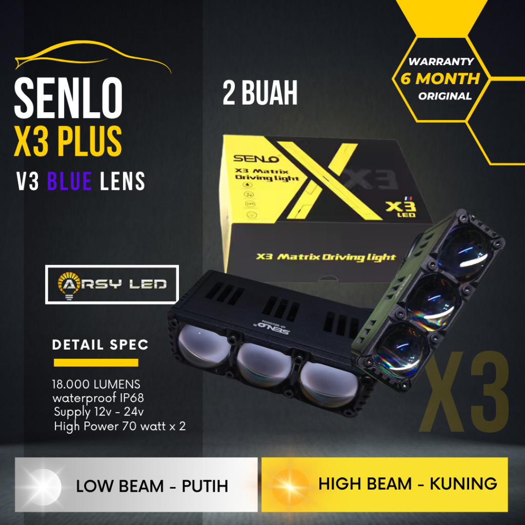 Mini laser senlo x3 plus V3 blue lens led light for car motorbike fog ...