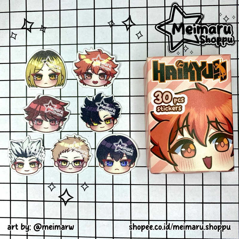 [Meiru Shoppu] STICKER PACK HAIKYUU GLITTER 30 PCS / STICKER HAIKYUU ...