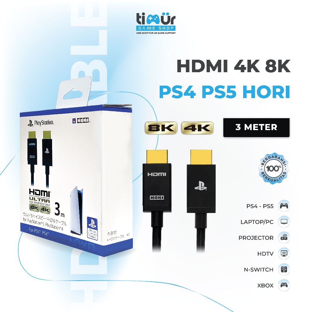 HORI Ultra High Speed 8K 4K UHD Cable HDMI Cable PS5 PS4 PS3 PC ...