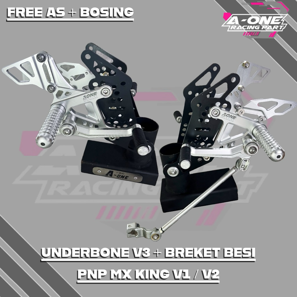 Footstep Underbone V3 Set of Black Iron Breket PNP MX KING Original A ...