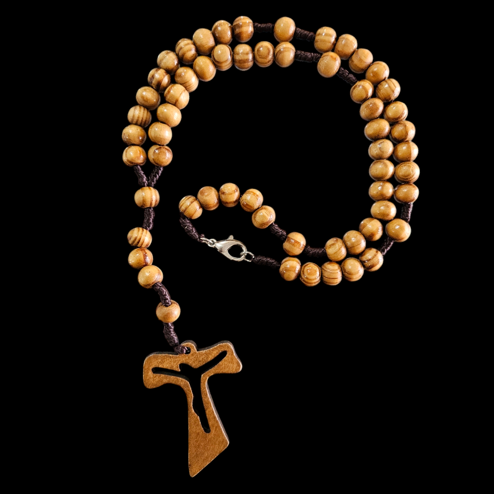8mm Round Tao Cross Wooden Rosary | Shopee Malaysia