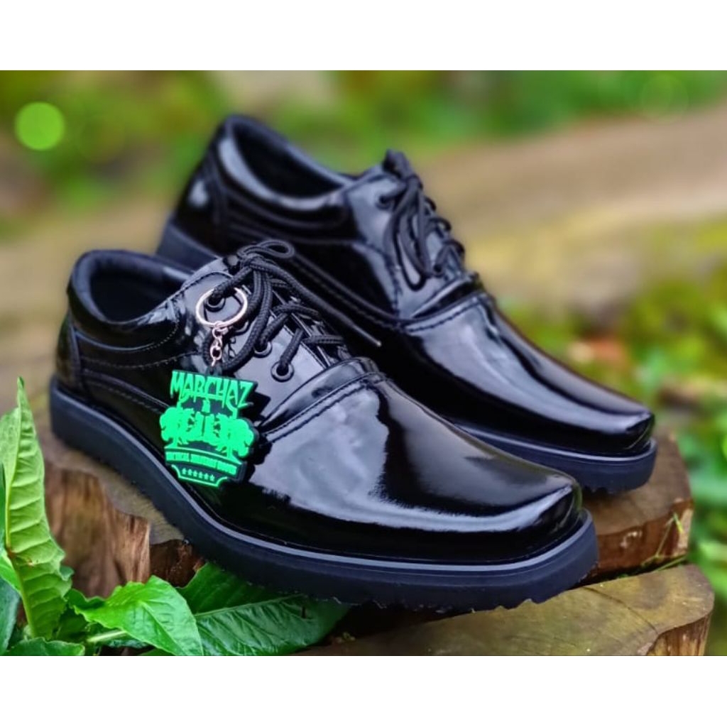 MEN'S PENTOFEL SERVICE SHOES PDH COW LEATHER GLOSSY BLACK COLOR TEACHER ...