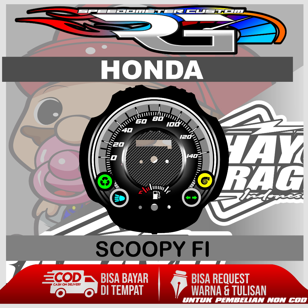 CUSTOM HONDA SCOOPY FI SPEEDOMETER BOARD HONDA SCOOPY FI CUSTOM ...