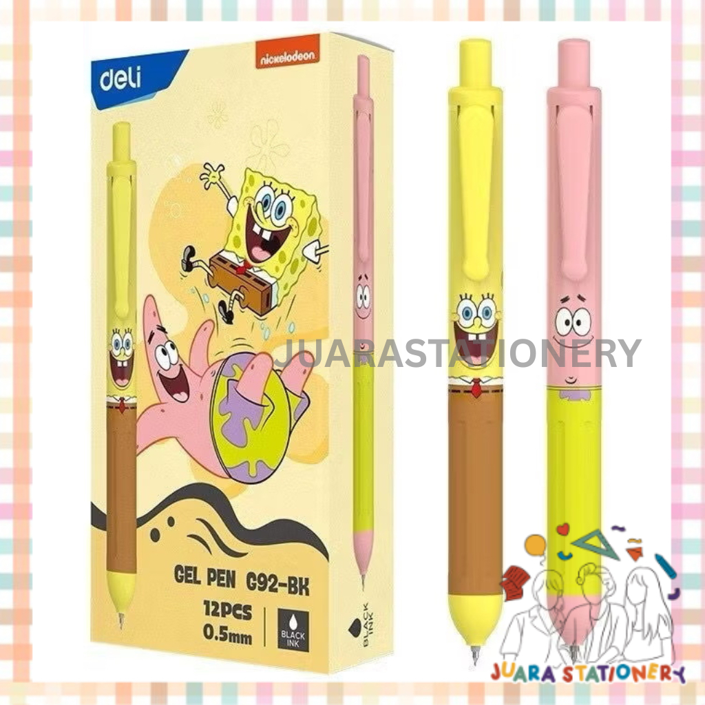 (3137) JUARASTATIONERY Retractable Gel Pen Deli Spongebob EG92-BK ...