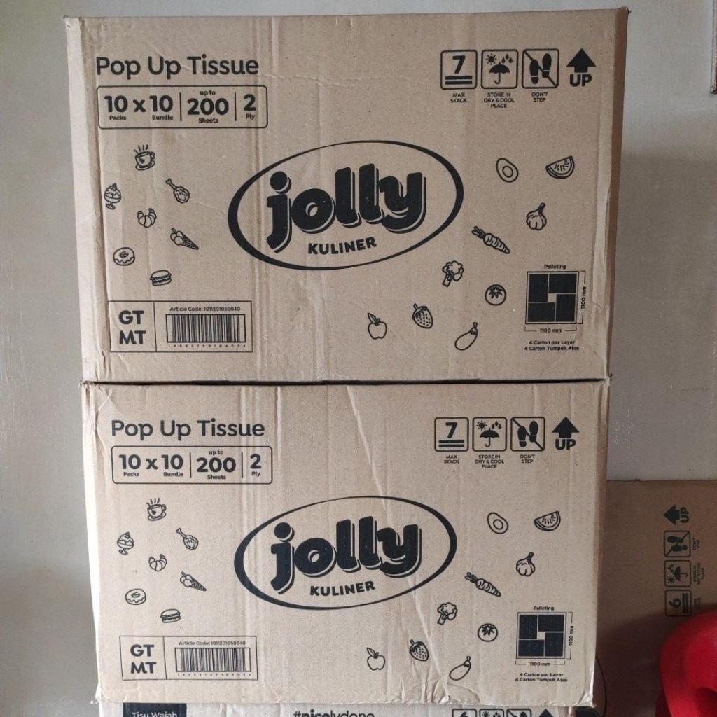 Jolly Pop Up Tissue Box 90gr x 200 sheets 2ply Mini Culinary 1 box ...