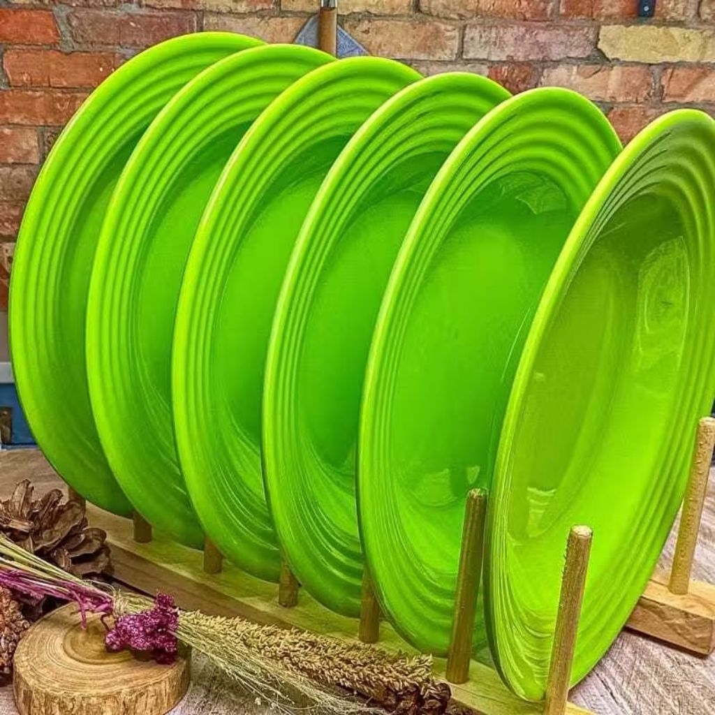 12 PCS THREADED MELAMIN DINNER PLATES 9" SINGA-SINGI SNI FOOD GRADE ...