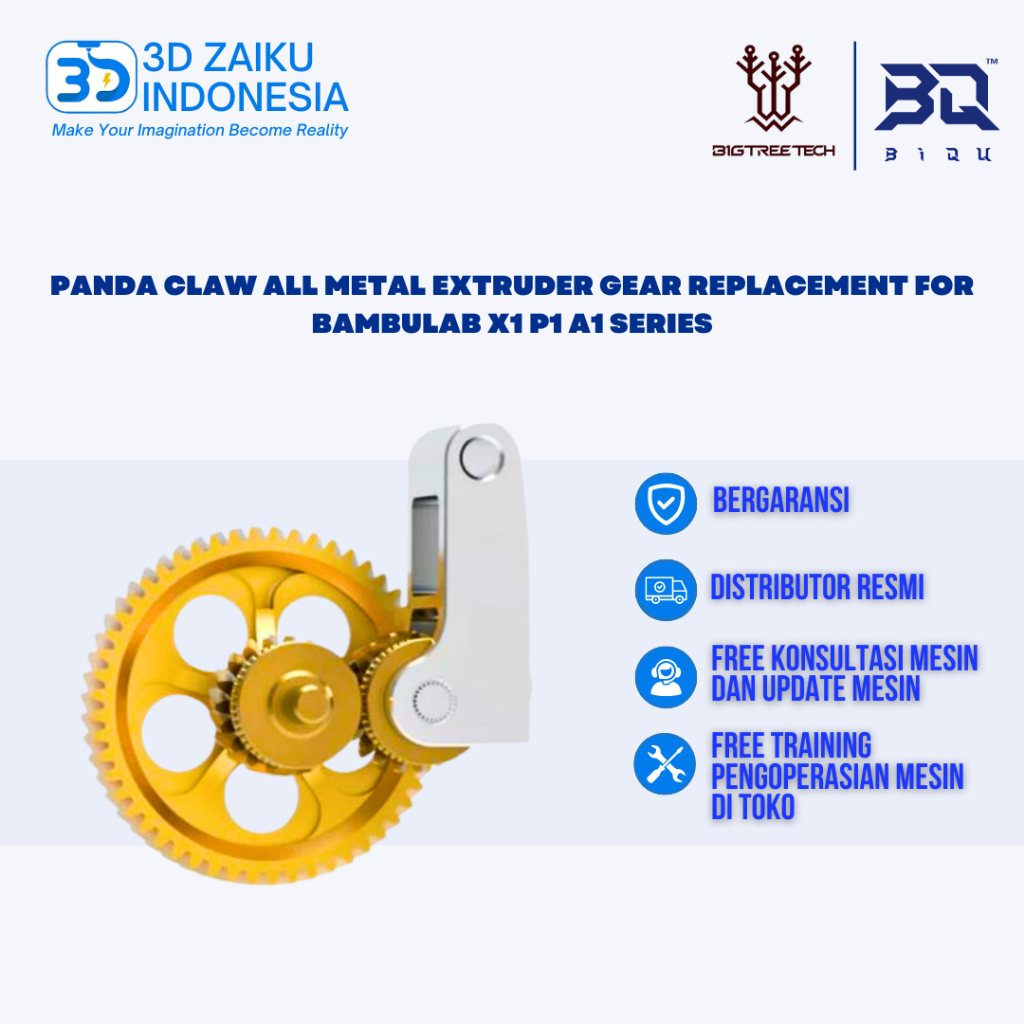 Bigtreetech Panda Claw All Metal Extruder Gear Replacement for Bambulab ...