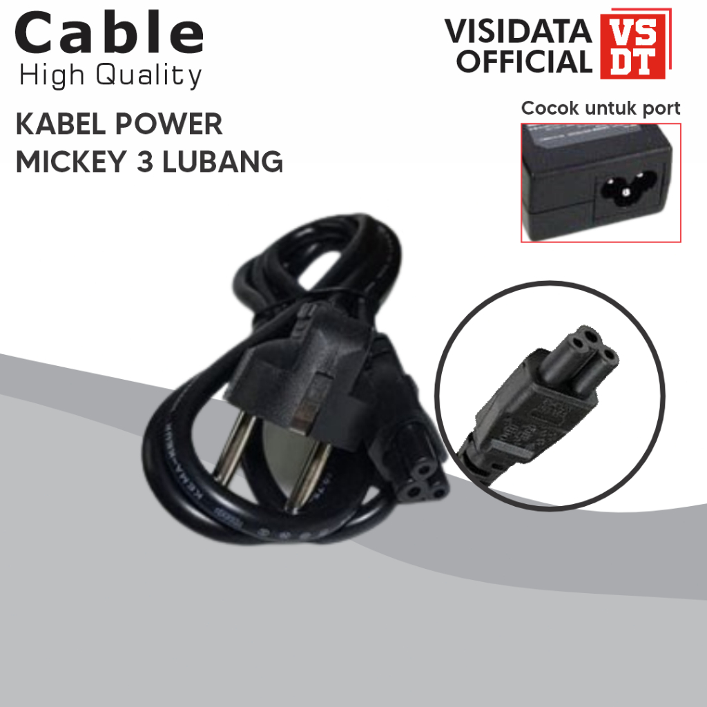 Mickey Power Cable 3 round holes ORIGINAL 1,5 meter Power Cable Laptop ...