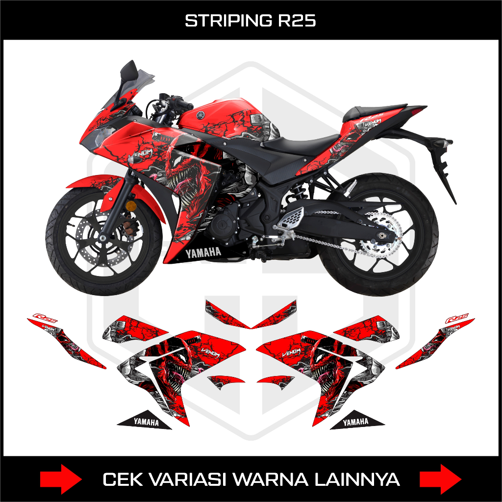Yamaha R25 ABS STRIPING / DECAL STICKER R25 YZF25 | Shopee Malaysia