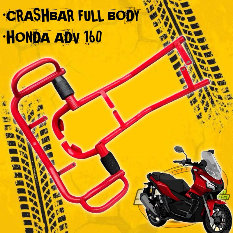 Crashbar Honda ADV 160 Full Body Tubular ADV 160 Full Body Plus Slider ...