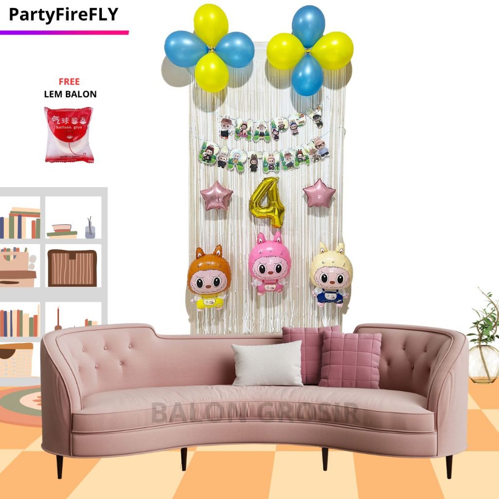 Labubu Theme Birthday Decoration Set / HBD Labubu Theme / Happy ...