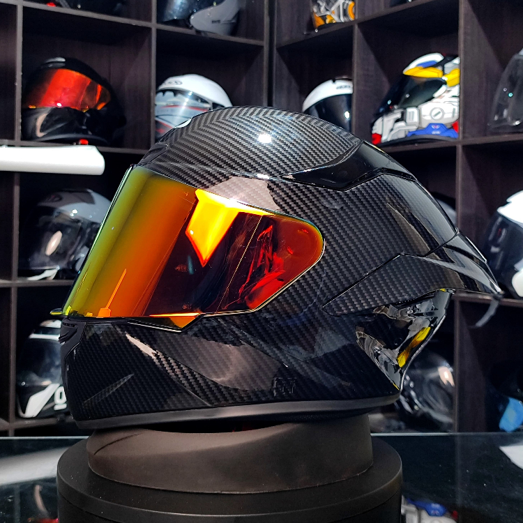 HITAM Latest MLA Full Face Helmet Crabon Motif Handsome Package Red ...