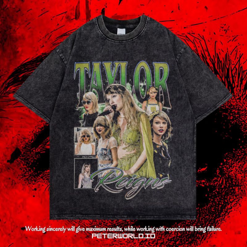 Peterworld "TAYLOR SWIFT" OVERSIZED KAOS / WASHED KAOS / STONE WASH ...