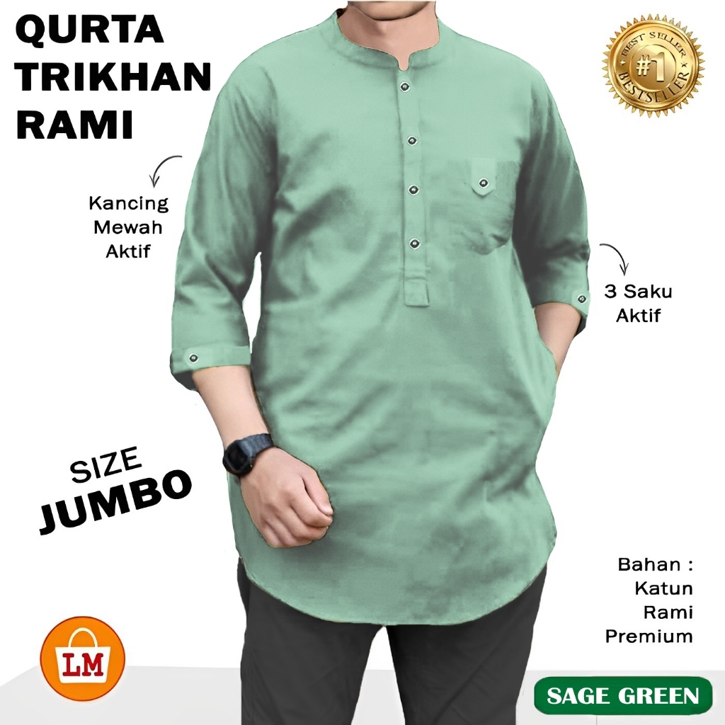 HIJAU KEMEJA KATUN Rama - NEW 2025 NEWEST PREMIUM COTTON JUMBO KURTA ...