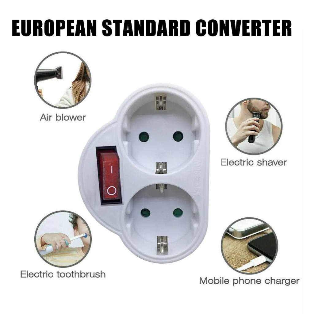 Double Socket Socket / Socket With On Off Switch / 2 Hole Socket ...