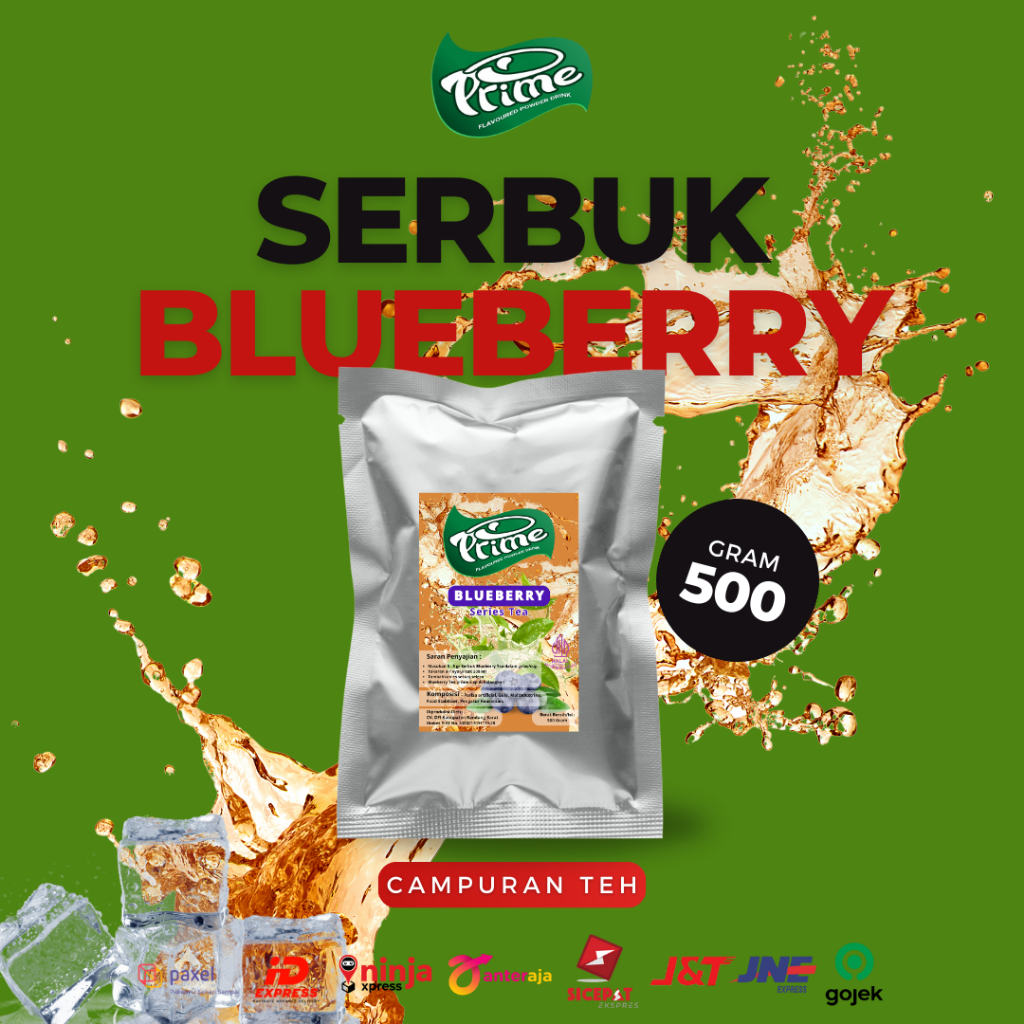 Prime Series Blueberry Flavored Tea Powder 500 gr | Shopee Malaysia