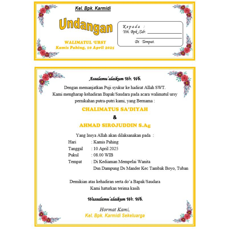 (1-2 Days) (FREE Barcode, Floor Plan, Photo, Javanese Language, Request ...