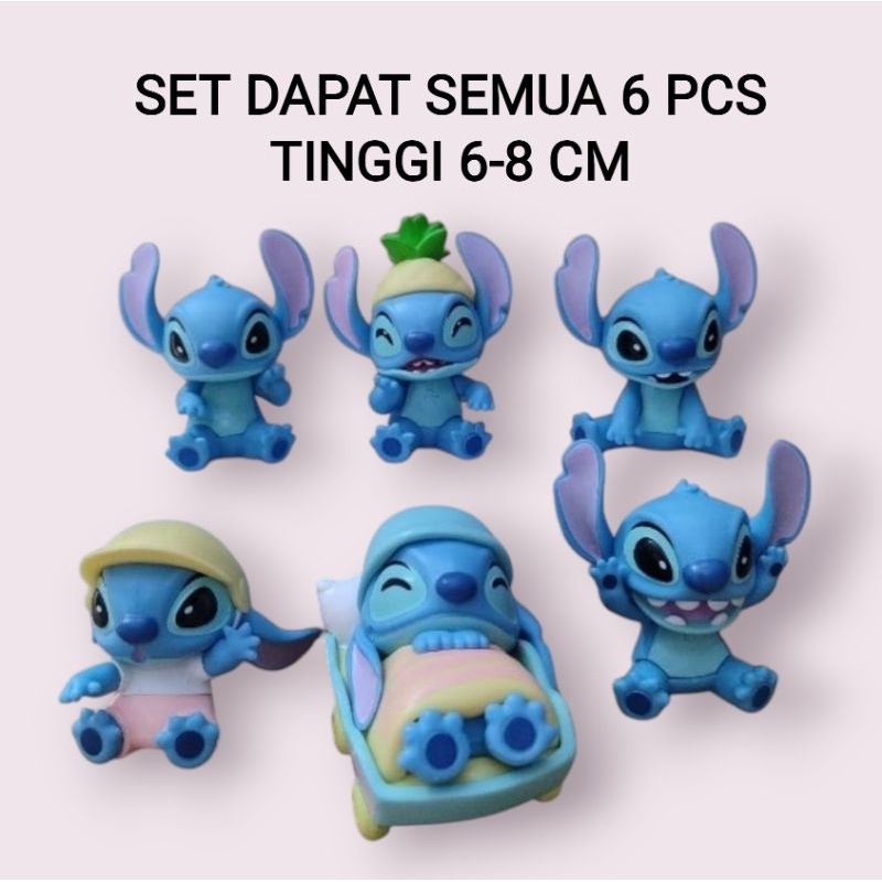 Action Figure Stitch Lilo & Stitch Sleeping Sleeping Set 6 Pcs | Shopee ...