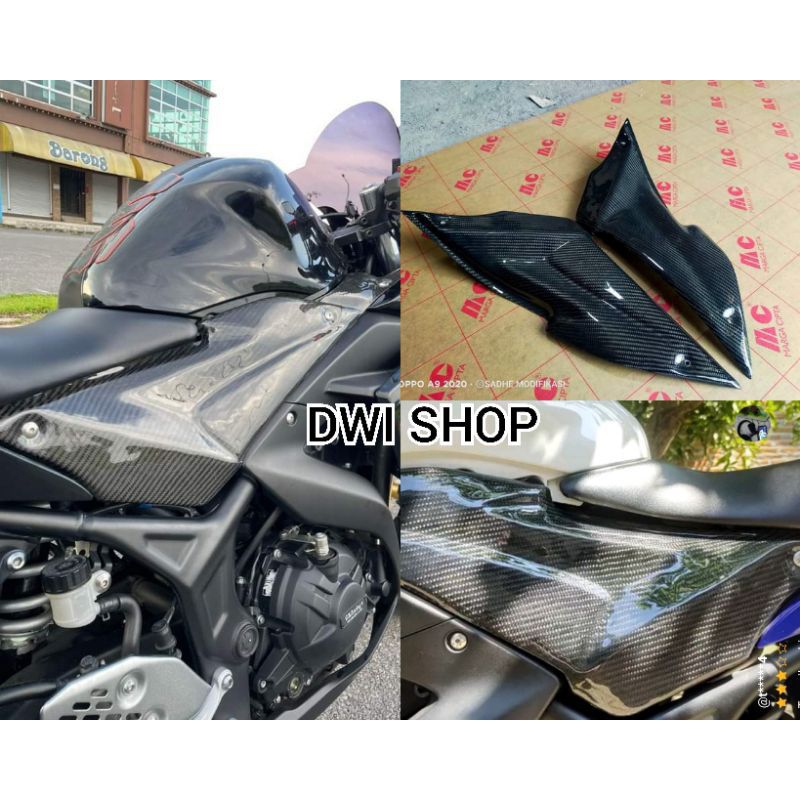 Middle Body Cover Accu Cover YAMAHA R25 v1 Carbon Kevlar | Shopee Malaysia