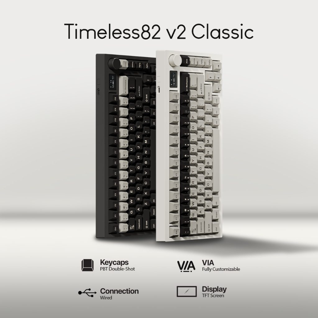 Noir Timeless82 v2 Classic Edition Mechanical Keyboard Gasket Mount ...
