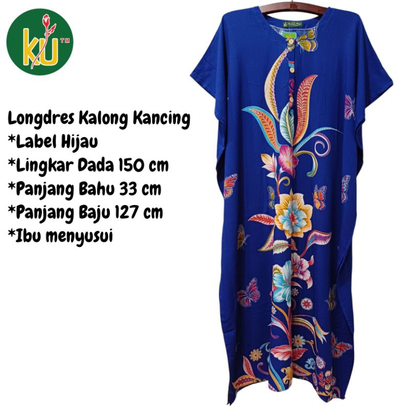 UNGU HIJAU Kencana Purple Longdres Kalong Green Label Buttons for ...