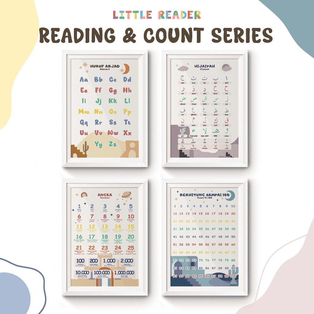 Aesthetic Posters Educational Children's Posters Learning ABCD Hijaiyah ...