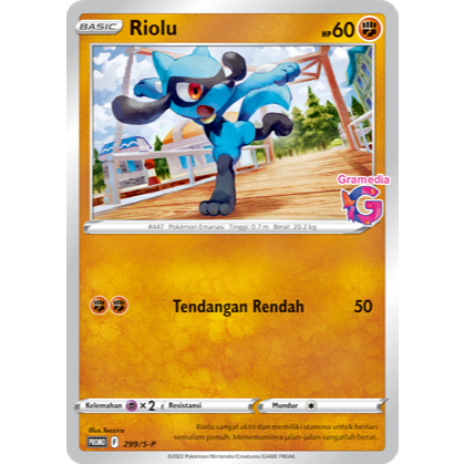 POKEMON TCG INDONESIA RIOLU GRAMEDIA 299/S-P | Shopee Malaysia