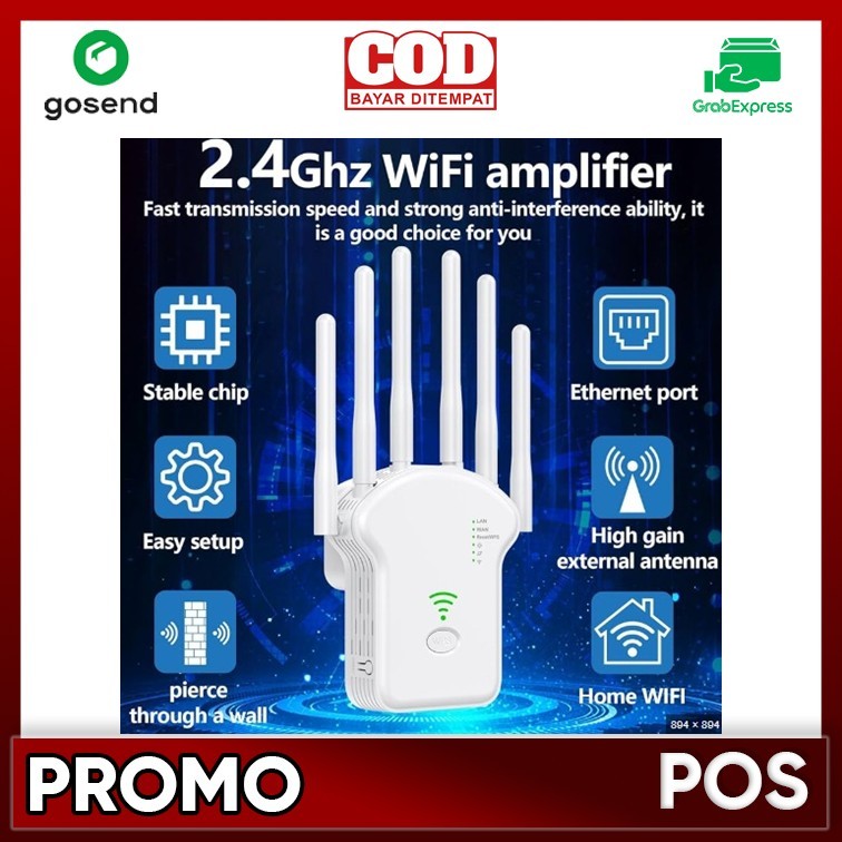 Pay On Delivery - Wifi Repeater 300mbps 6 Antenna Router Range Extender ...