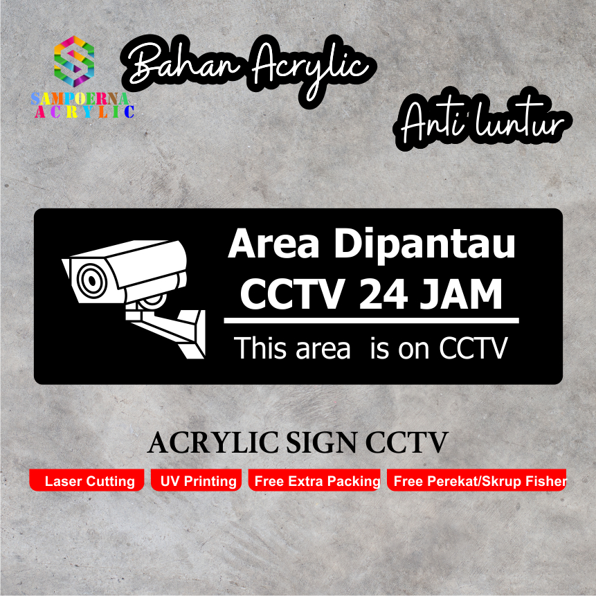 Acrylic CCTV SIGN TYPE 7 ACRYLIC CCTV SIGNAGE | Shopee Malaysia