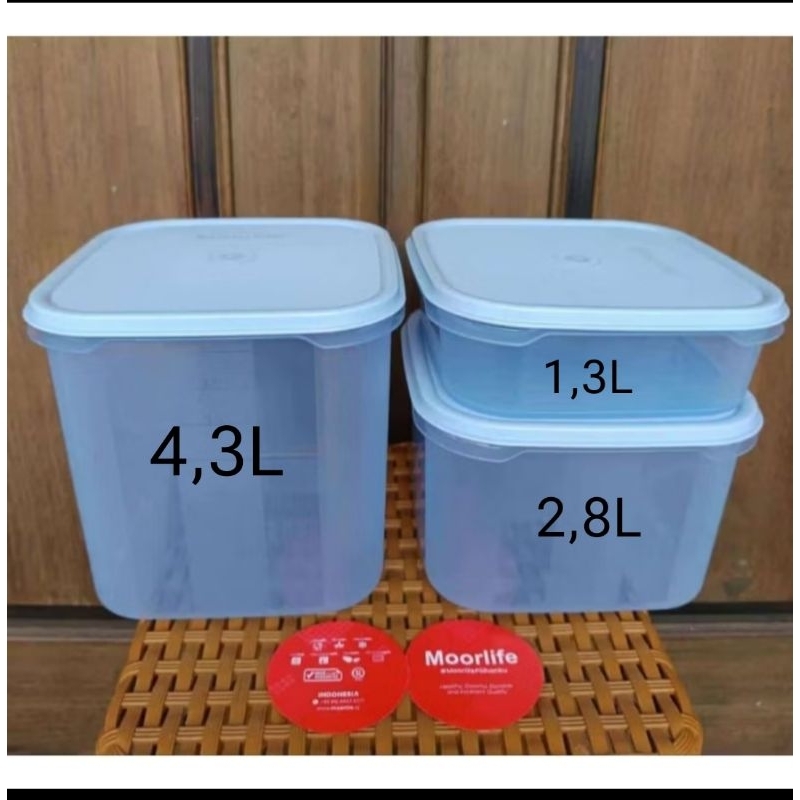 Moorlife kitchen square set of 3 (1,3L + 2,8L + 4,3L) | Shopee Malaysia