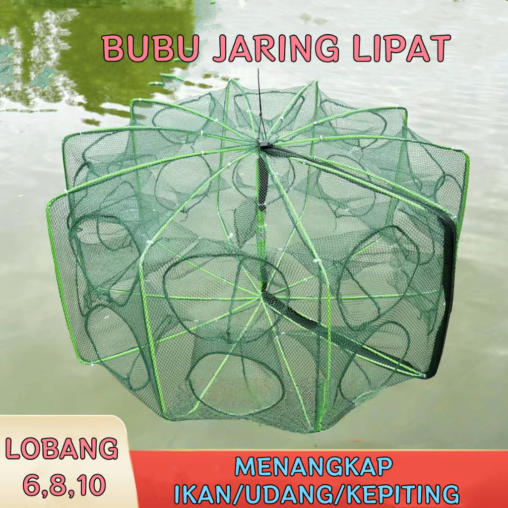 Folding Trap Mesh Net Trap Fish Shrimp Crab River Lake Sea Fishing Tool ...