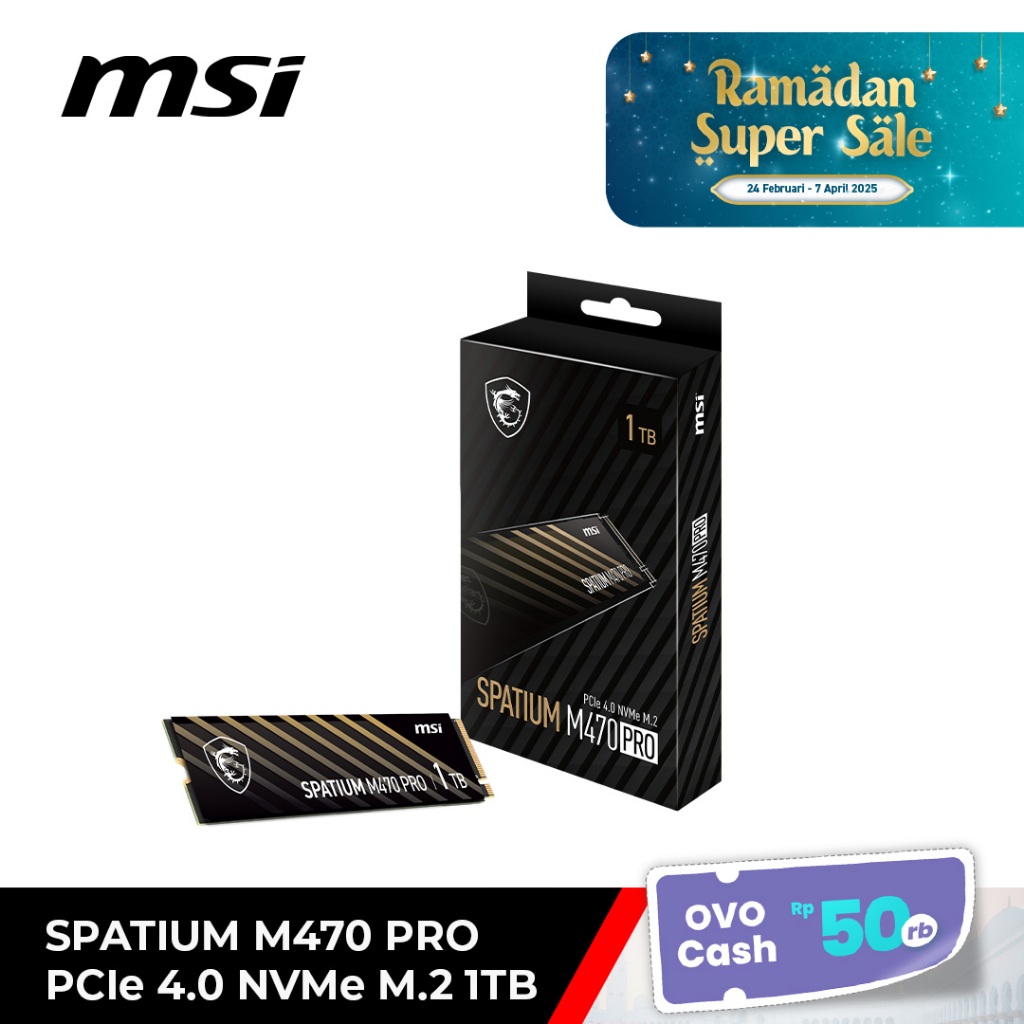 Msi SSD Spatium M470 Pro 1TB PCIe 4.0 NVMe M.2 | Shopee Malaysia