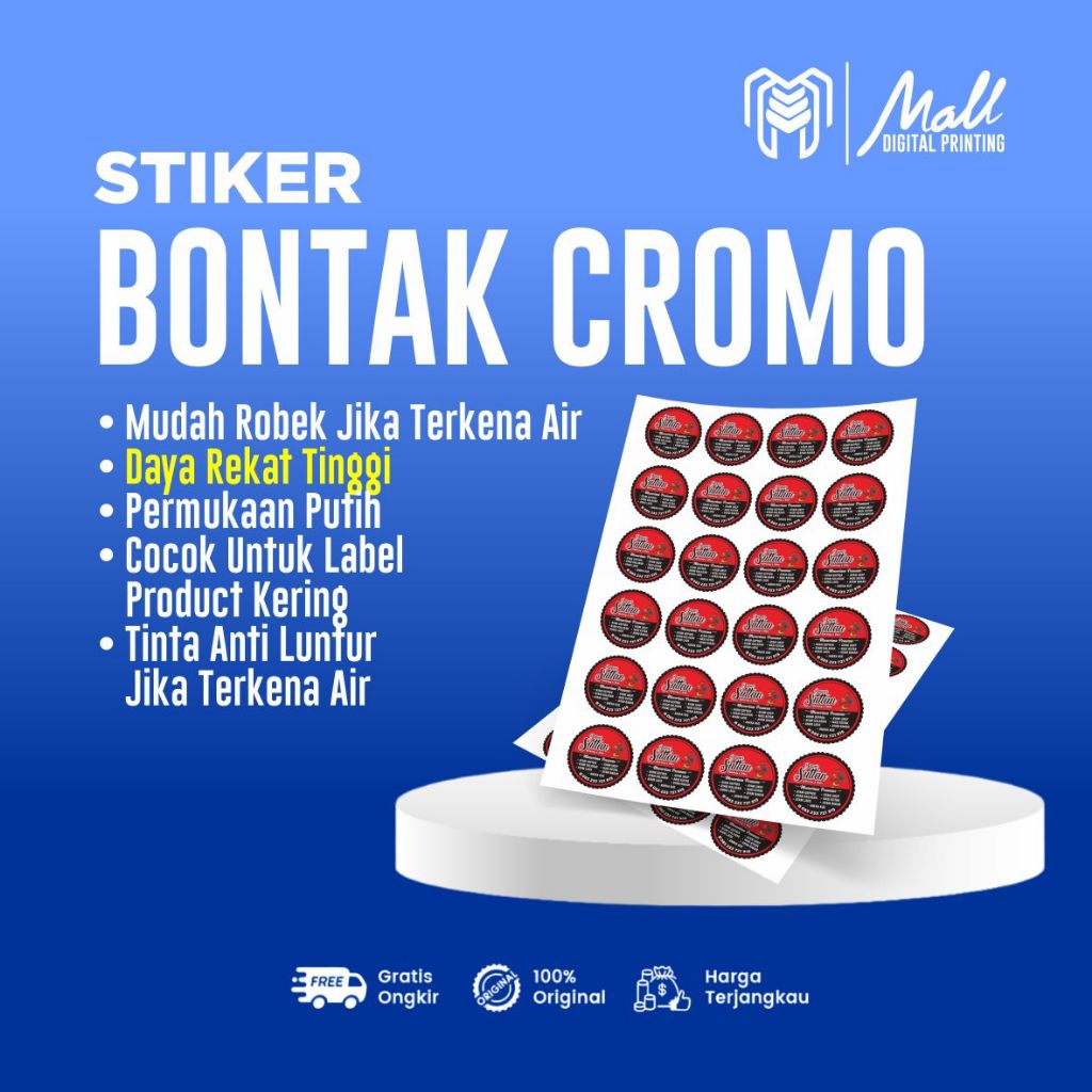 PRINT STICKER BONTAC CHROMO PRINT LABEL STICKER FREE DESIGN | Shopee ...