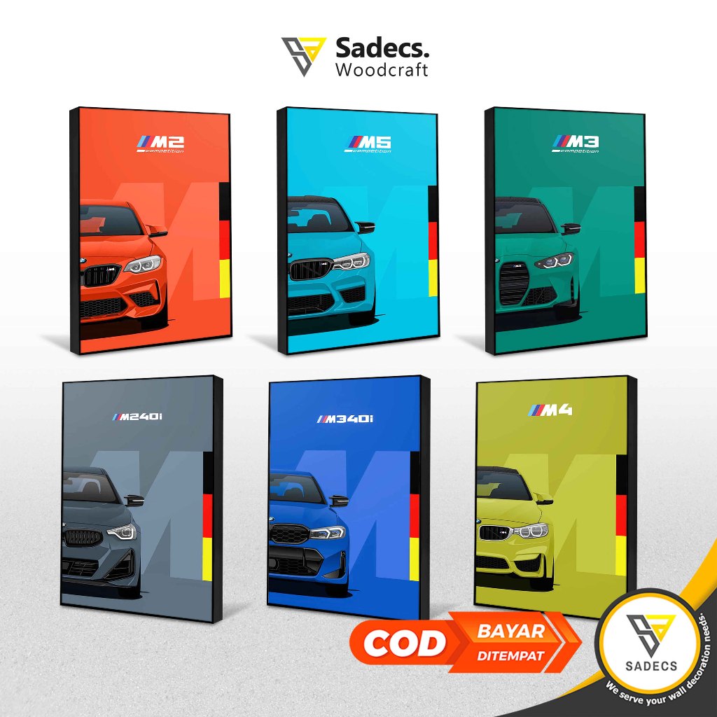 BMW M SERIES Fiber Frame Poster size 20x30 Cm (Frame Block) | Shopee ...