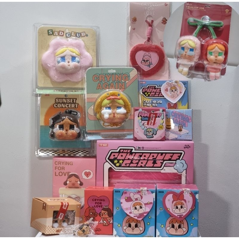 POP MART Crybaby Collection Cherry Plush Keychain Bear Duck Earphone ...