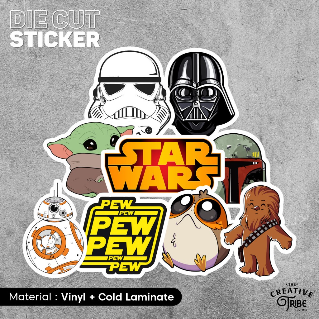 Star Wars - Die Cut Vinyl Sticker - Slap Movie Bottle Car Motorcycle ...