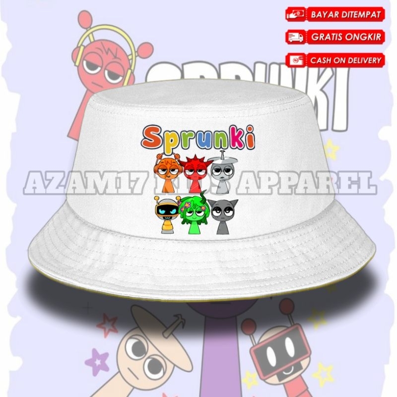Children's BUCKET HAT SPRUNKI ALL CHARACTERS RADDY OREN SIMON WENDA ...