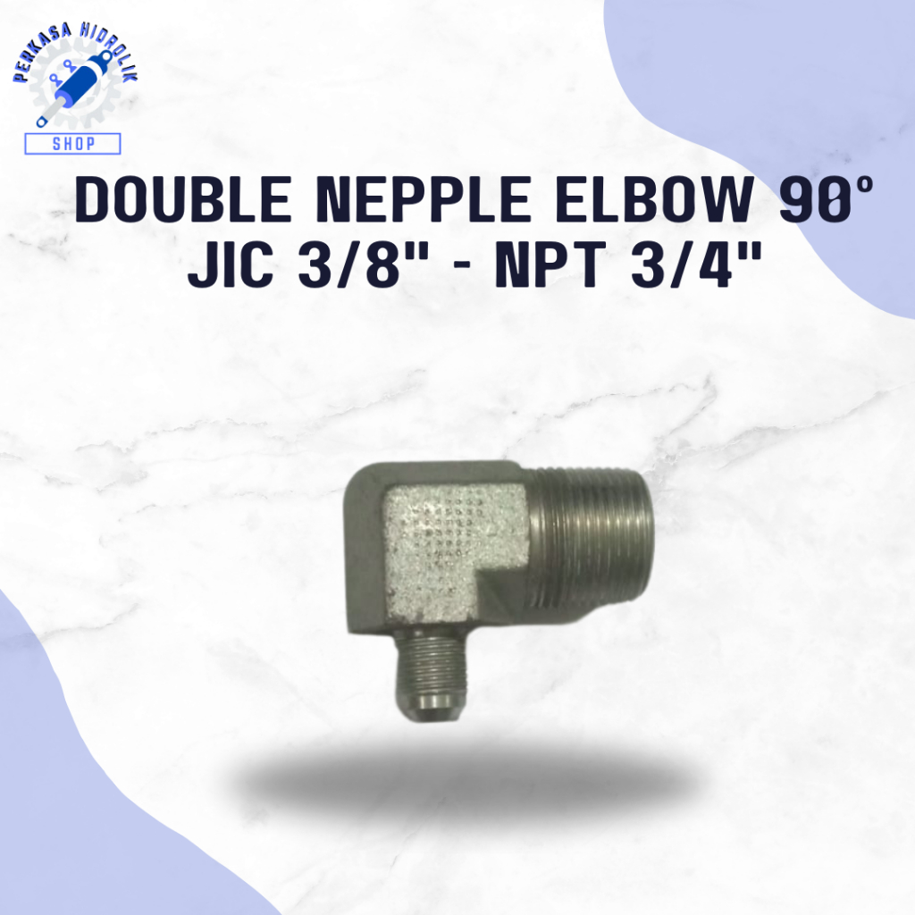 Double Nepple Elbow 90 JIC 3/8" Inch - NPT 3/4" Inch | Shopee Malaysia