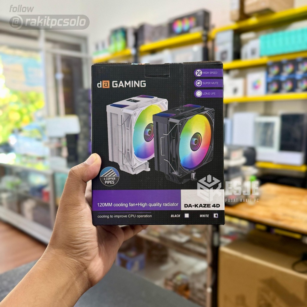 HITAM Cpu Cooler - Digital Alliance Kaze 4DC Digital ARGB 120mm - DA ...