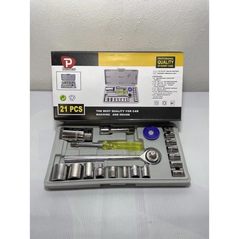 (gd) Primero shock socket wrench set 21pcs hand socket set KTP | Shopee Malaysia