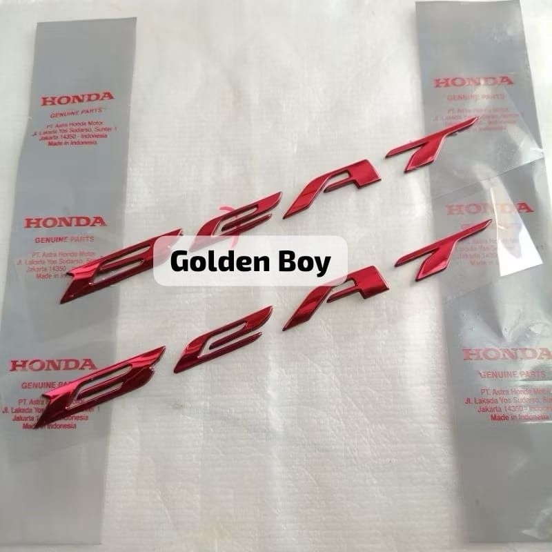 MERAH Original Honda beat red beat deluxe beat led embossed logo Emblem ...