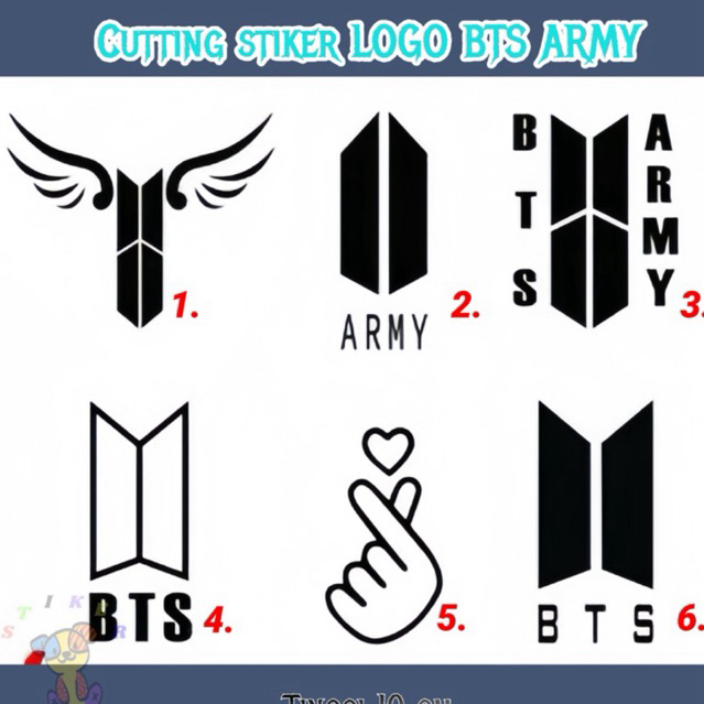 Bts ARMY logo Sticker, cutting Sticker for motorbike helmet, laptop ...