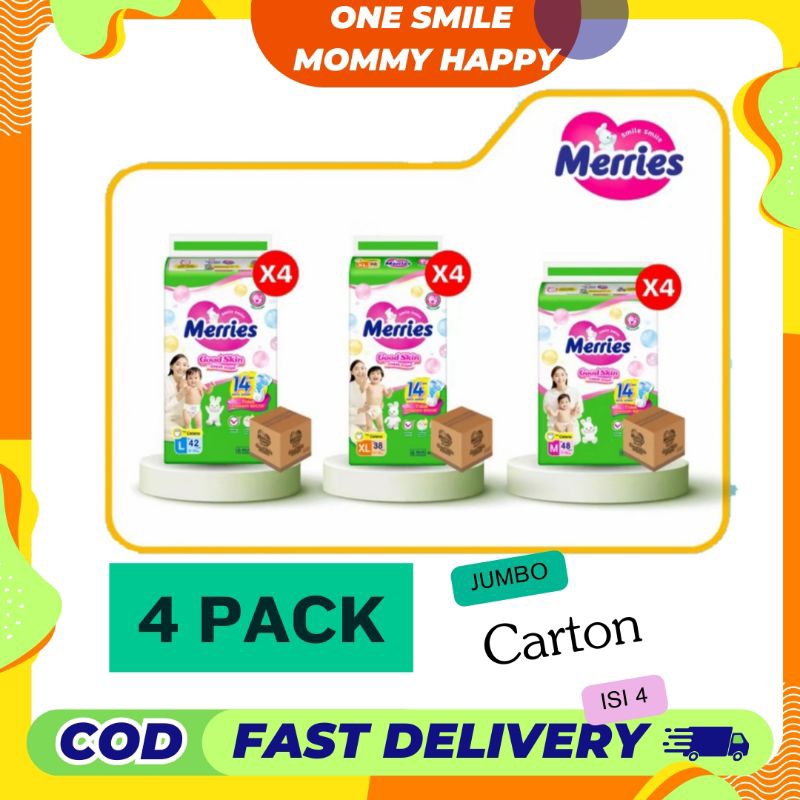 4 Ball Super Jumbo Merries GOOD SKIN Carton contains 4 packs of pants ...