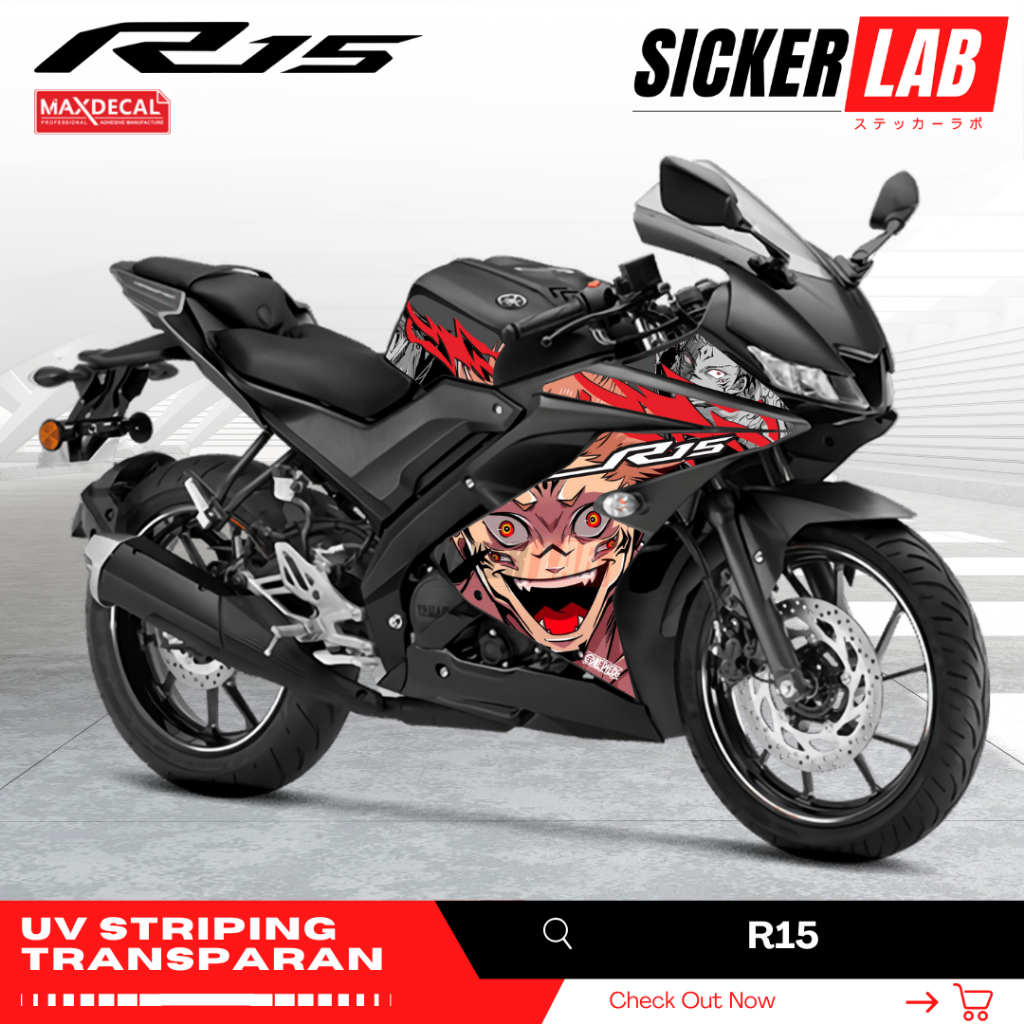 R15 V3 SUKUNA TRANSPARENT DECAL / R15 V3 UV PRINT STRIPING TRANSPARENT ...