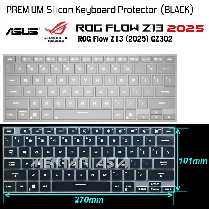 ASUS ROG Flow Z13 GZ302 (2025) Keyboard Protector - PREMIUM Silicon ...