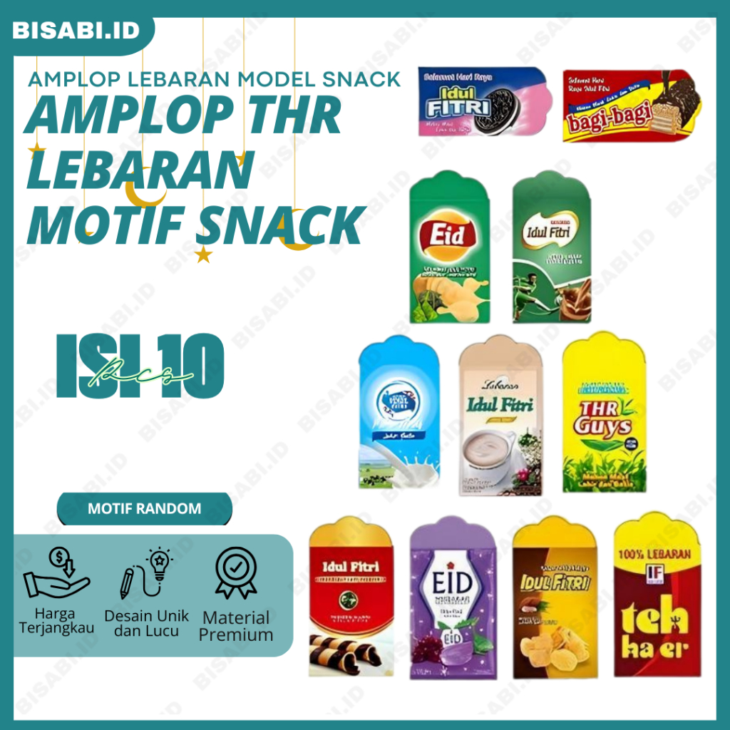 Angpao Eid SNACK Envelope Eid 2025 Cute Characters 10 PCS | Shopee Malaysia