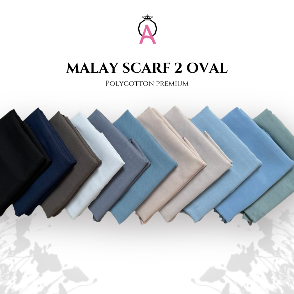 Octadle Hijab - Malay Scarf 2 Oval Polycotton Premium (Malay ...