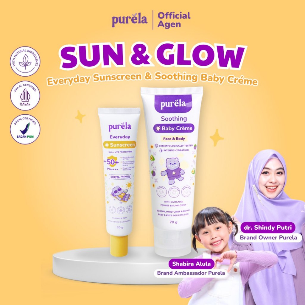 Purela Sunscreen SPF 50+ PA+++ 30mL & Soothing Baby Cream 70mL | Shopee ...