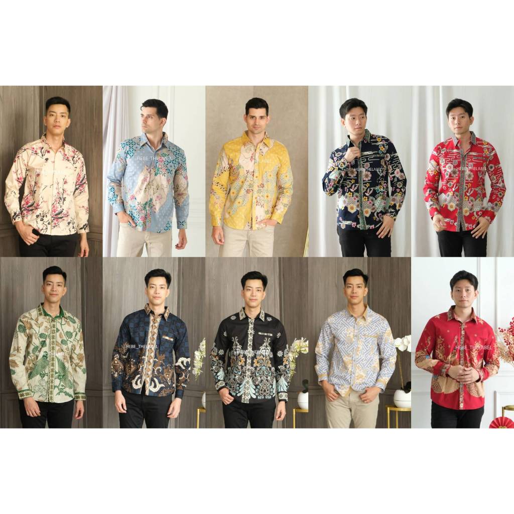KEMEJA KATUN Men's Long Batik Shirt - Stretch Cotton Material Men's clothing | Shopee Malaysia